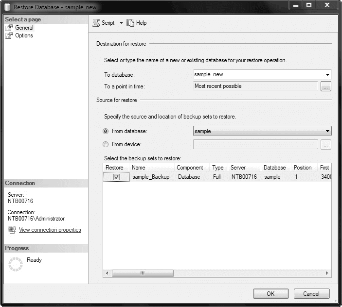 Restoring Databases and Logs Using Management Studio - SQL Server